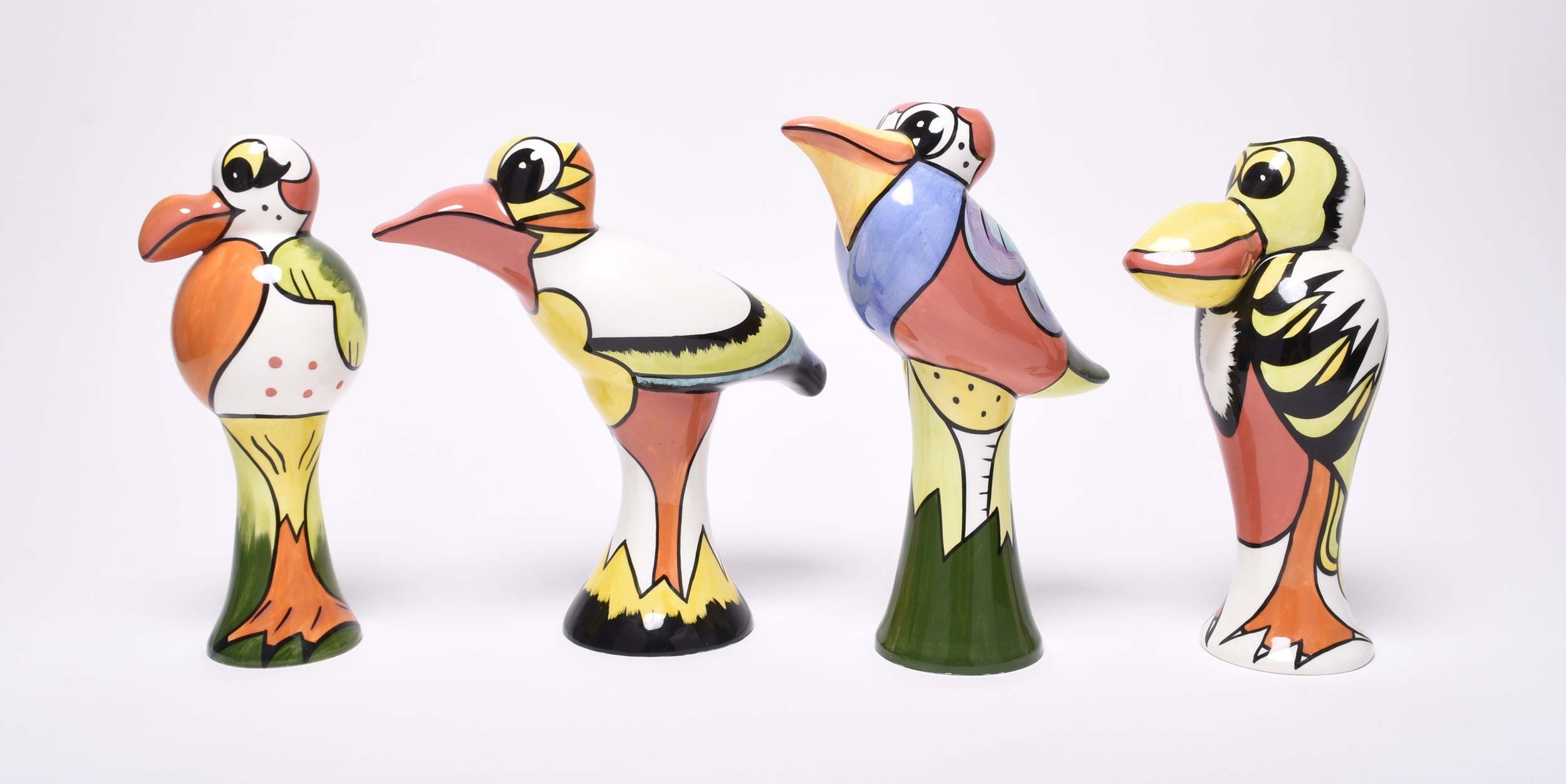 Lorna Bailey | Four of Lorna Bailey bird vases | MutualArt
