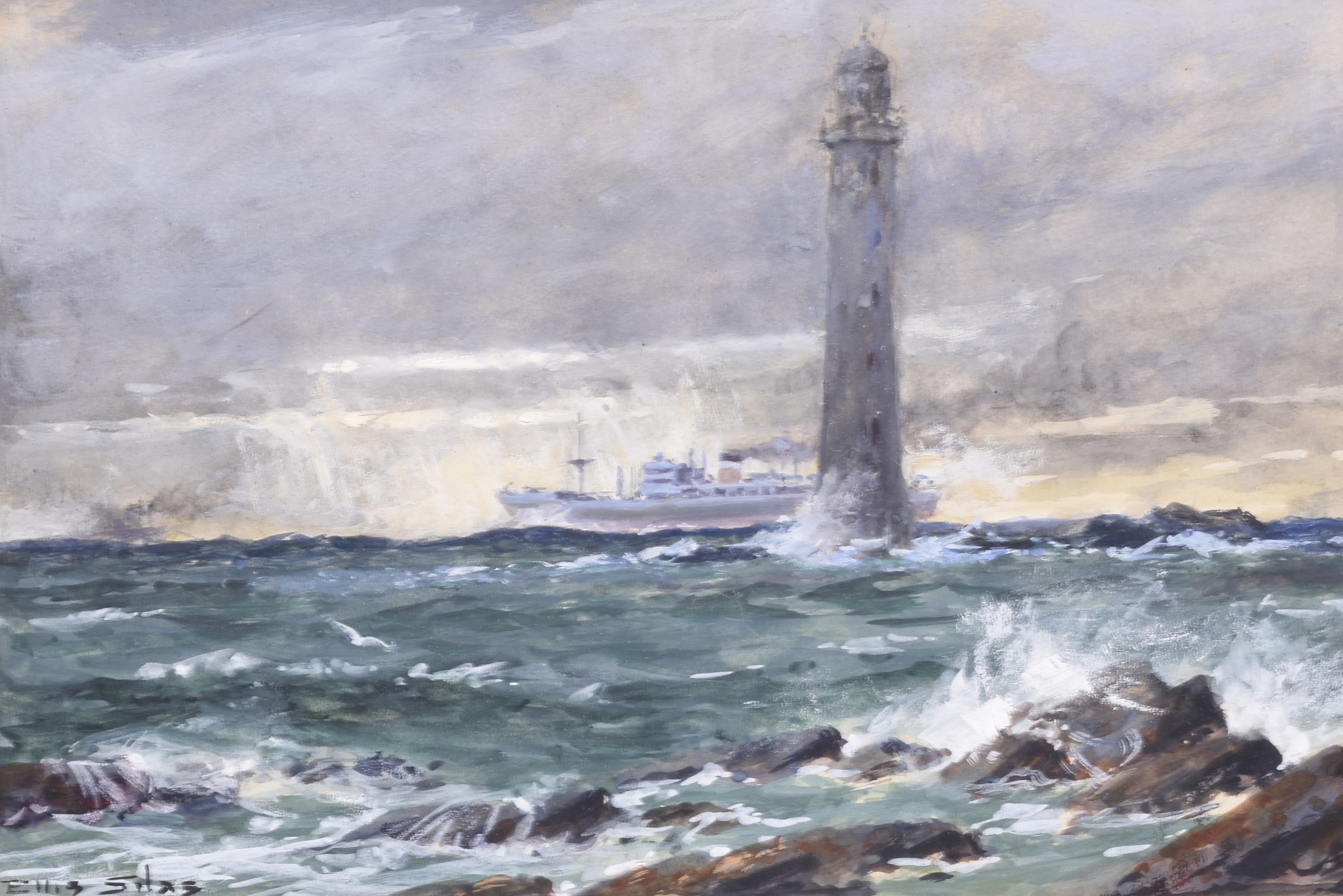 Ellis Silas | a pair of watercolours depicting the Devon coast | MutualArt