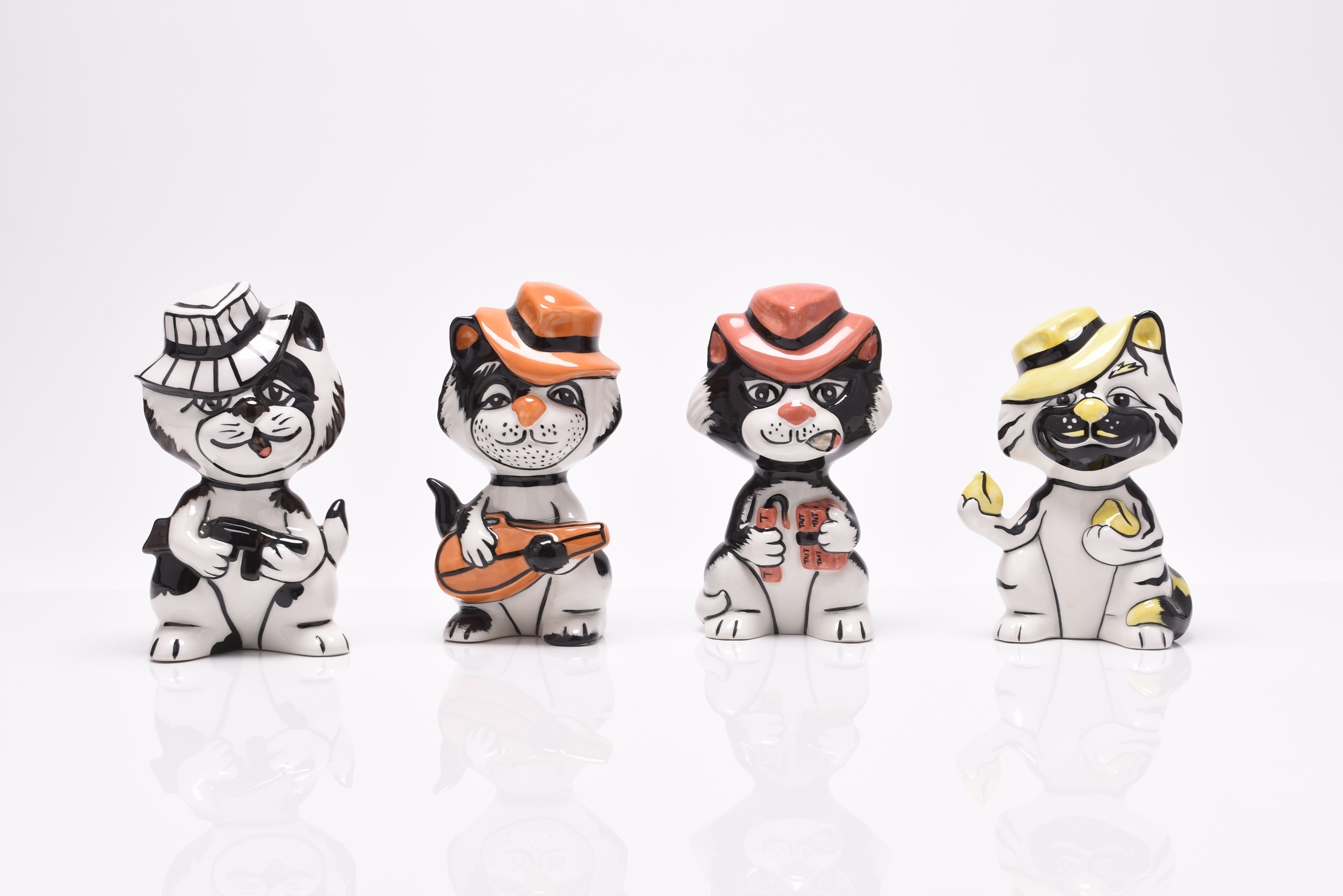 Lorna Bailey | Four Lorna Bailey mobster cat figures | MutualArt