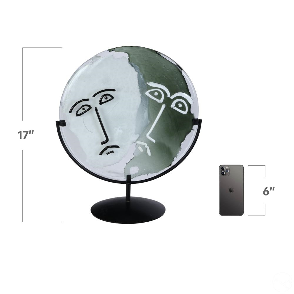 Pablo Picasso | Murano Badioli Two Faces Art Glass Disc Sculpture ...