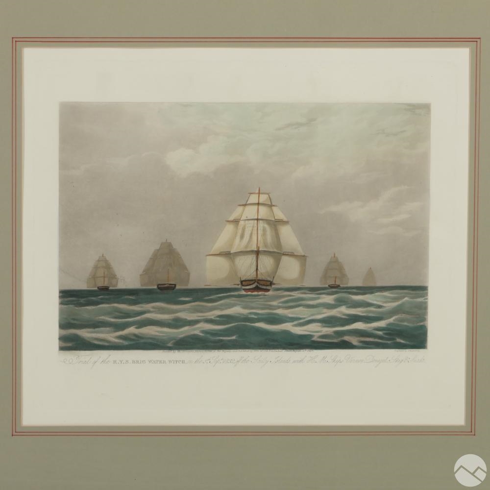 William John Huggins | W.J. Huggins 19C English Seascape Etchings 2pc ...