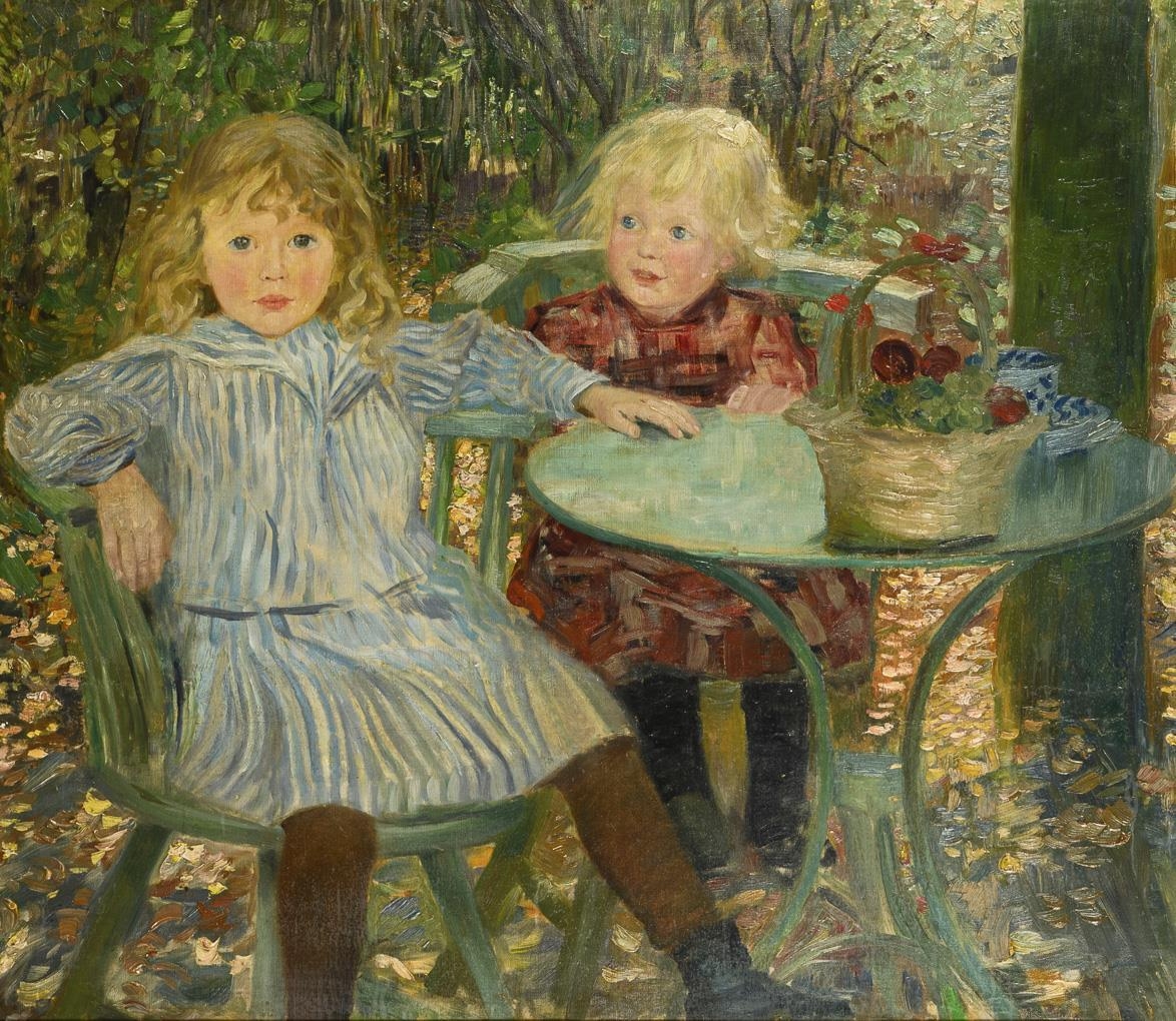 William Pape | Art Nouveau sibling portrait | MutualArt