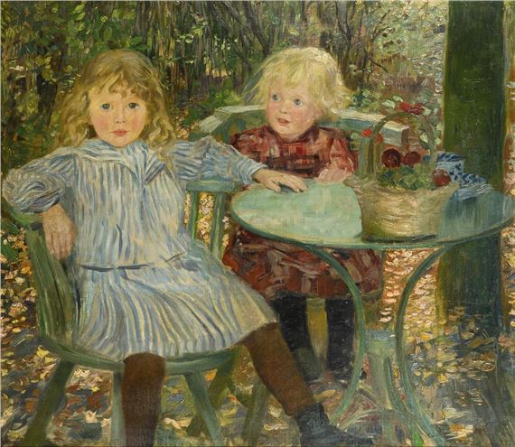 William Pape | Art Nouveau sibling portrait | MutualArt