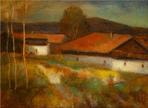 Max Huber | Farmsteads in a mountainous landscape | MutualArt