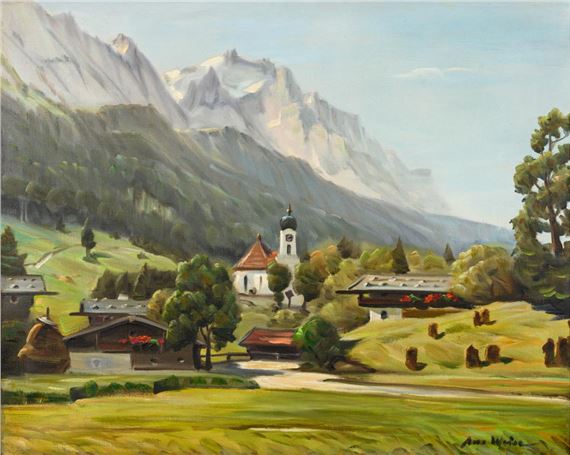 Anso Weise | Grainau mit Zugspitze | MutualArt