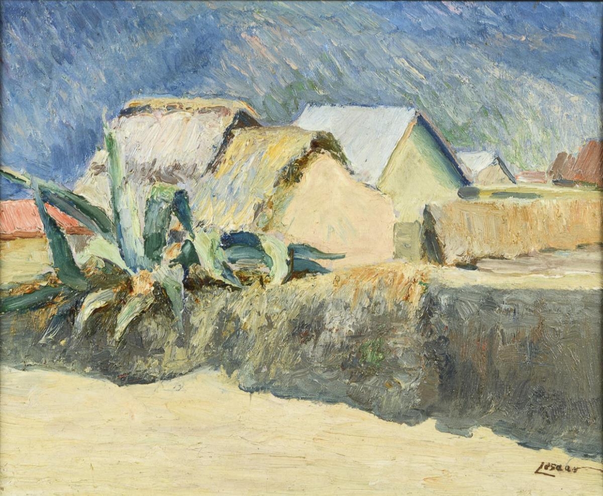 Charles Frederik Meyer (myr) Lesaar | Southern landscape with houses in ...