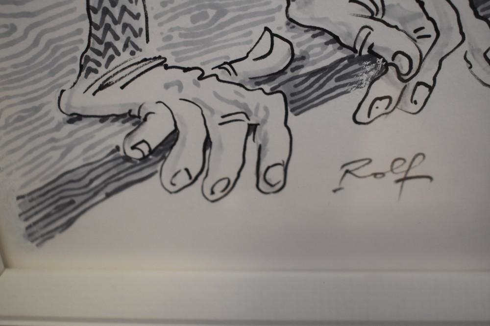 Rolf Harris | Rolf Harris original pen and ink sketch | MutualArt
