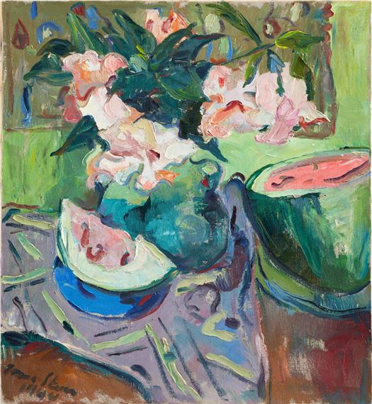 Irma Stern | Still life with roses and apples (1944) | MutualArt