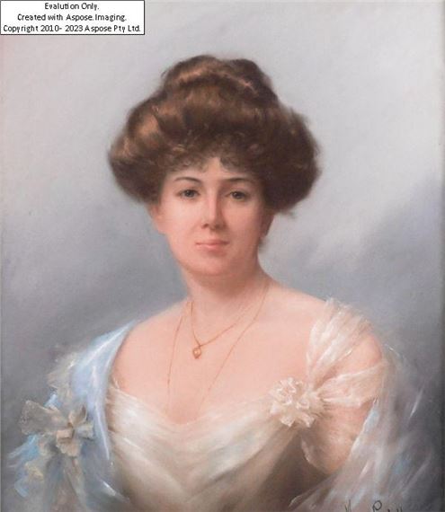 Maurice Randall | Portrait of a lady in a white dress | MutualArt