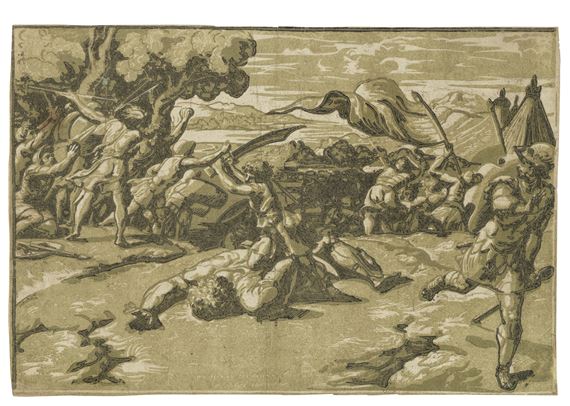 Marcantonio Raimondi | David and Goliath (1520 - 1527) | MutualArt