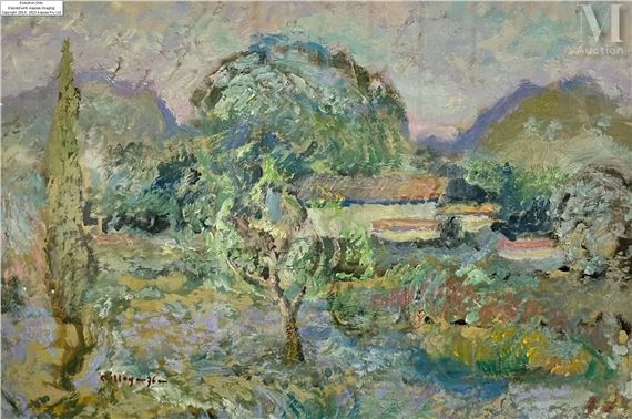 Ramon Dilley | Paysage provençal au mas (1976) | MutualArt