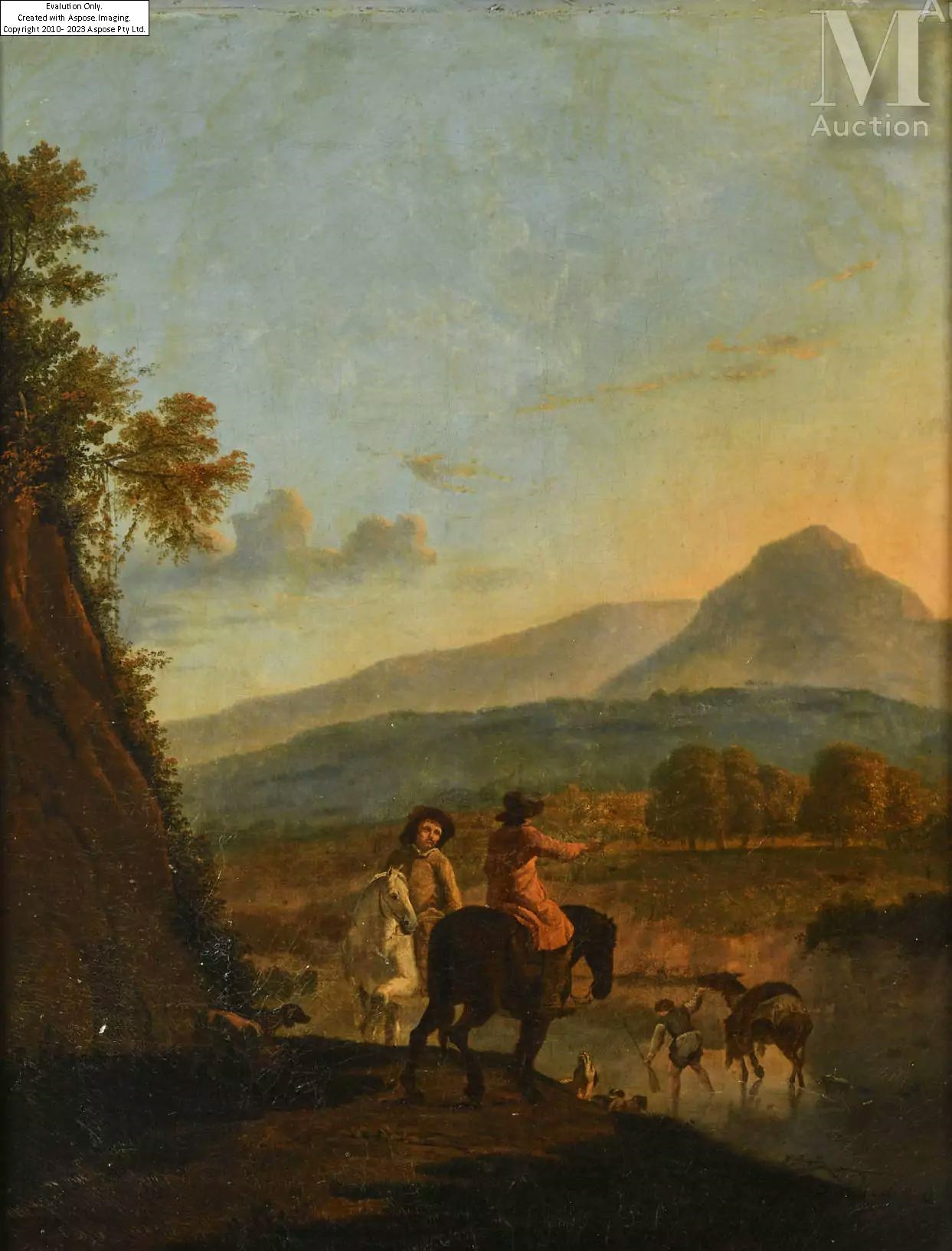 Johannes Lingelbach | FIGURES AND TRADESMEN NEAR A FOUNTAIN IN A ROMAN ...