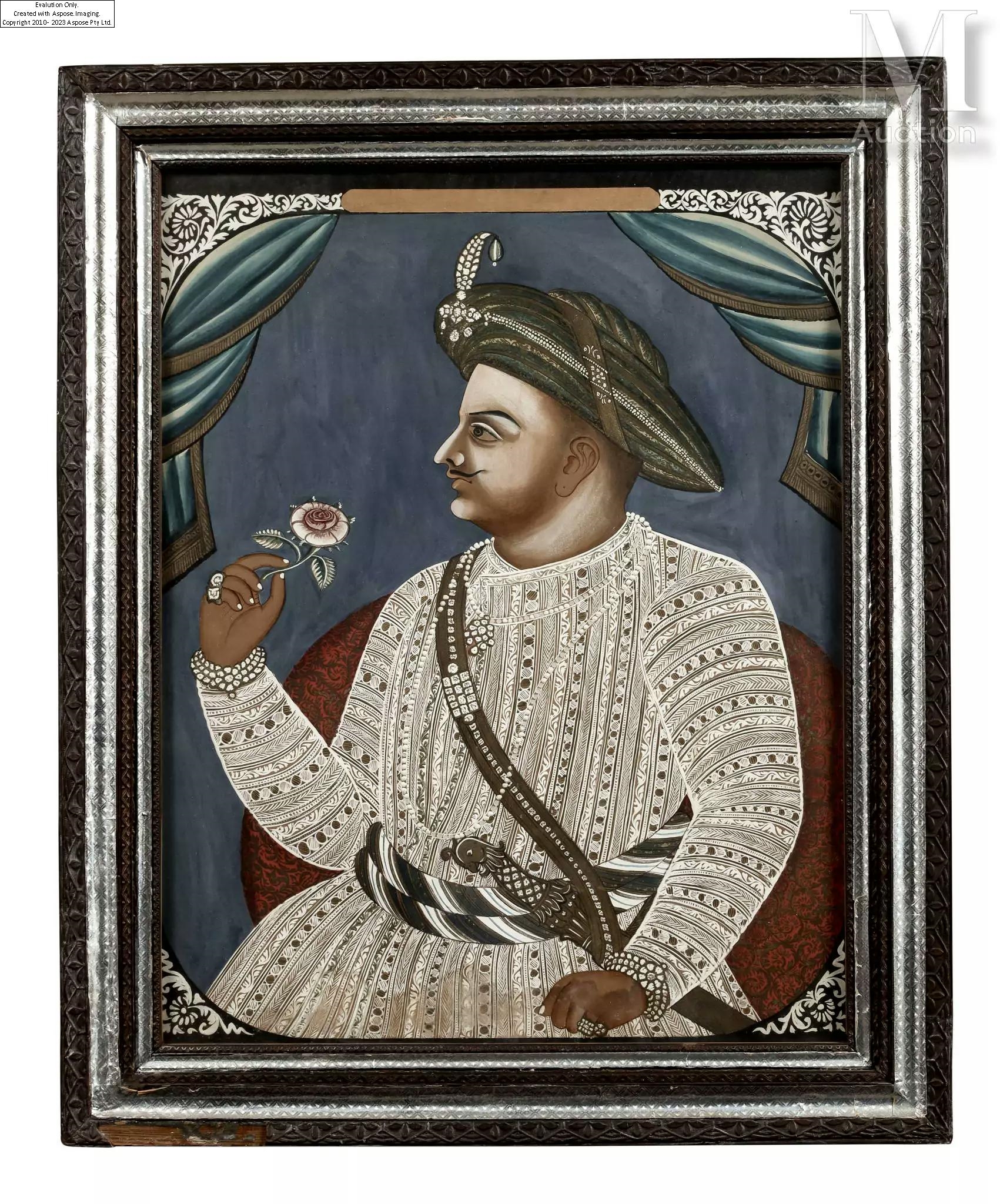 Tanjore School, 19th Century | Portrait de Tipu Sahib, Sultan de Mysore ...