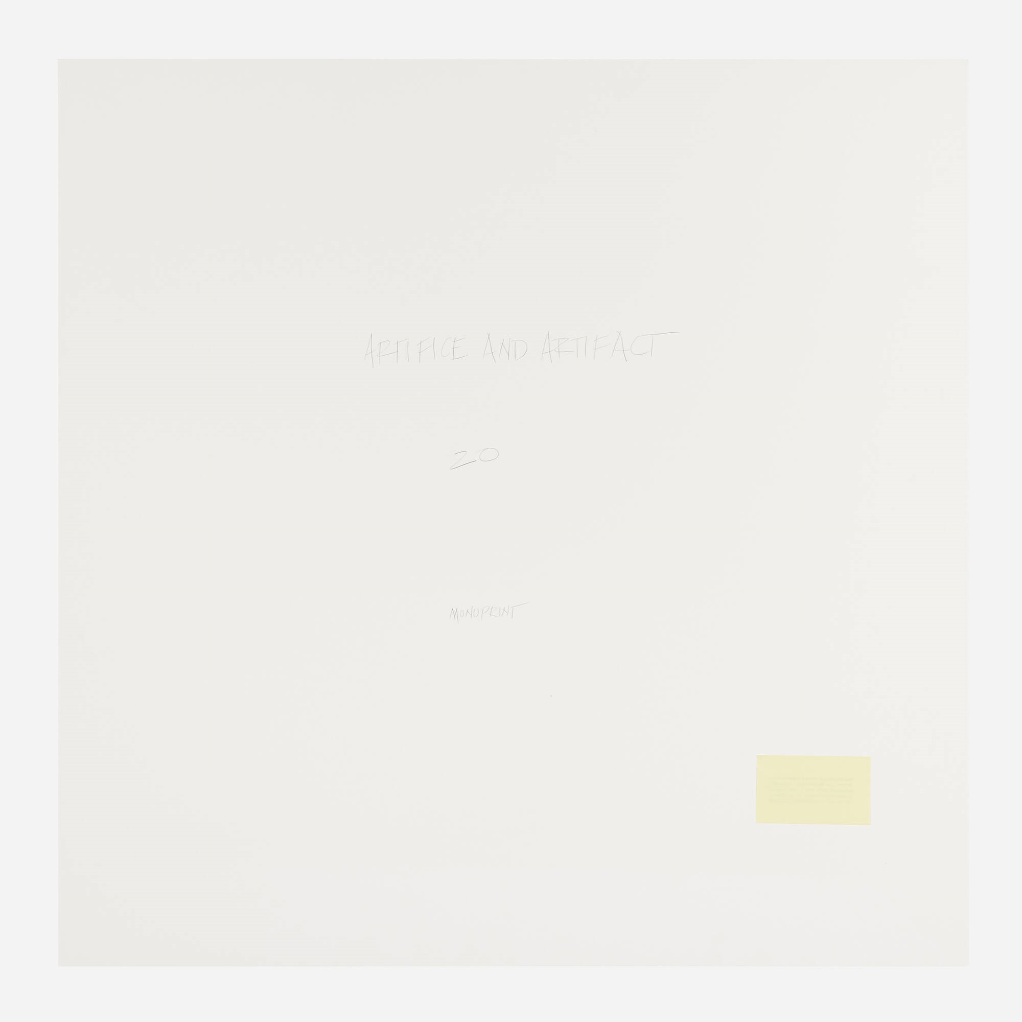 Todd Watts | Artifice and Artifact #20 (1989) | MutualArt