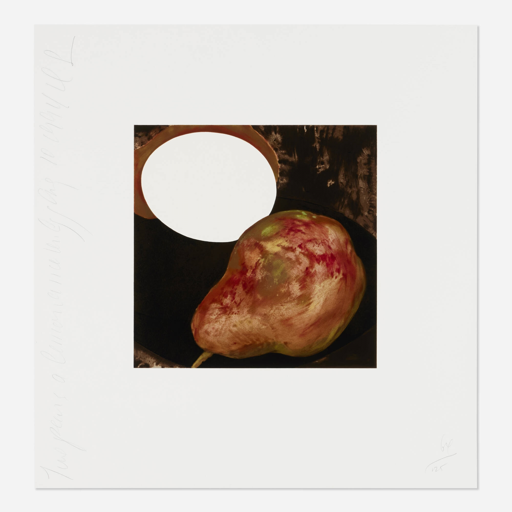 Donald Sultan | Two Pears, a Lemon, and an Egg (from the Fruits and ...
