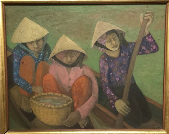 Susan-Jayne Hocking | three Vietnamese figures in a boat with baskets ...