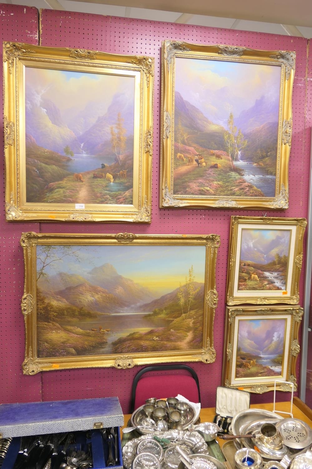 Raymond Gilronan | five gilt framed oil paintings all depicting ...