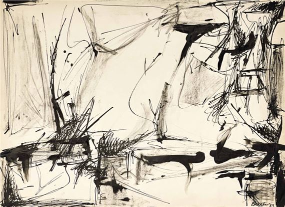 Paul Brach | Untitled (Composition in Black) (1953) | MutualArt