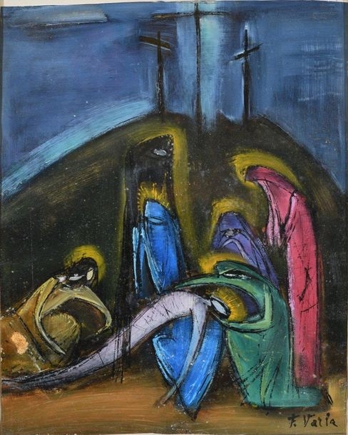 Félix Varla | Felix VARLA (1903-1986) Lamentation over the Dead Christ ...