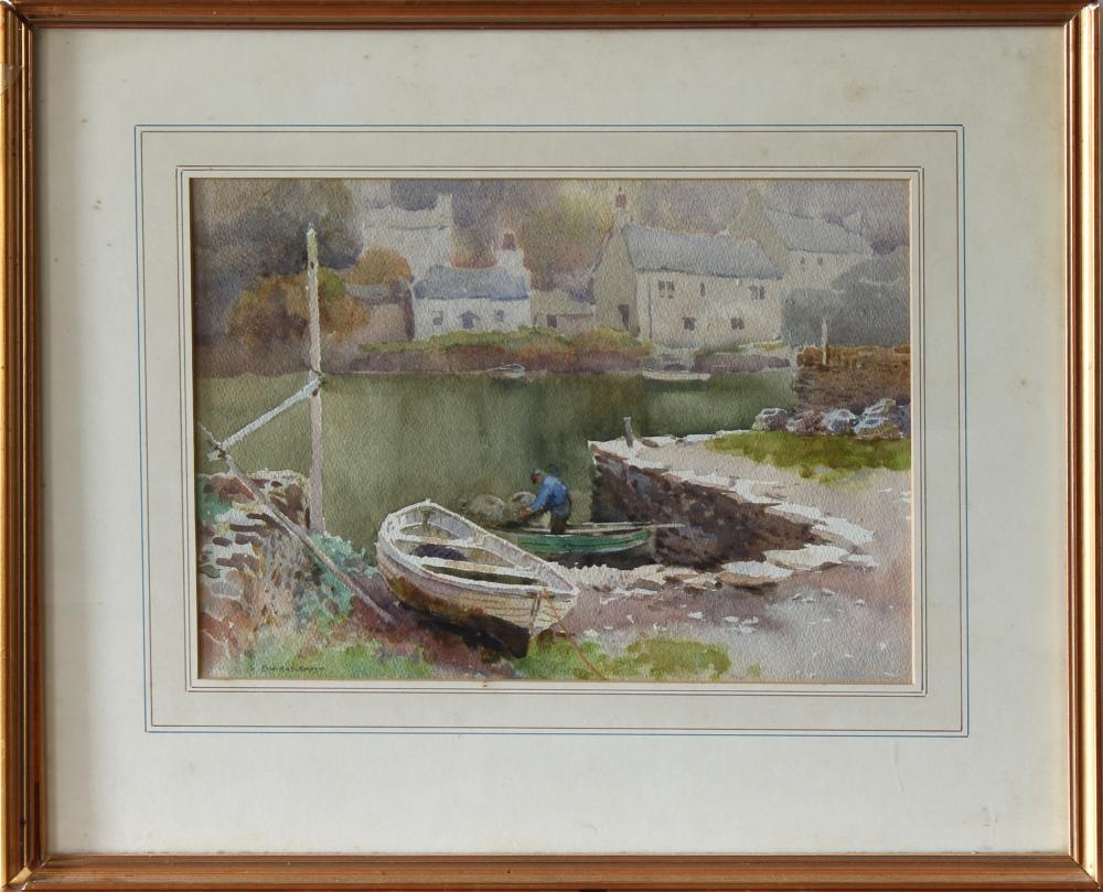 Ernest W. Haslehust | Fishermen at the Quayside | MutualArt