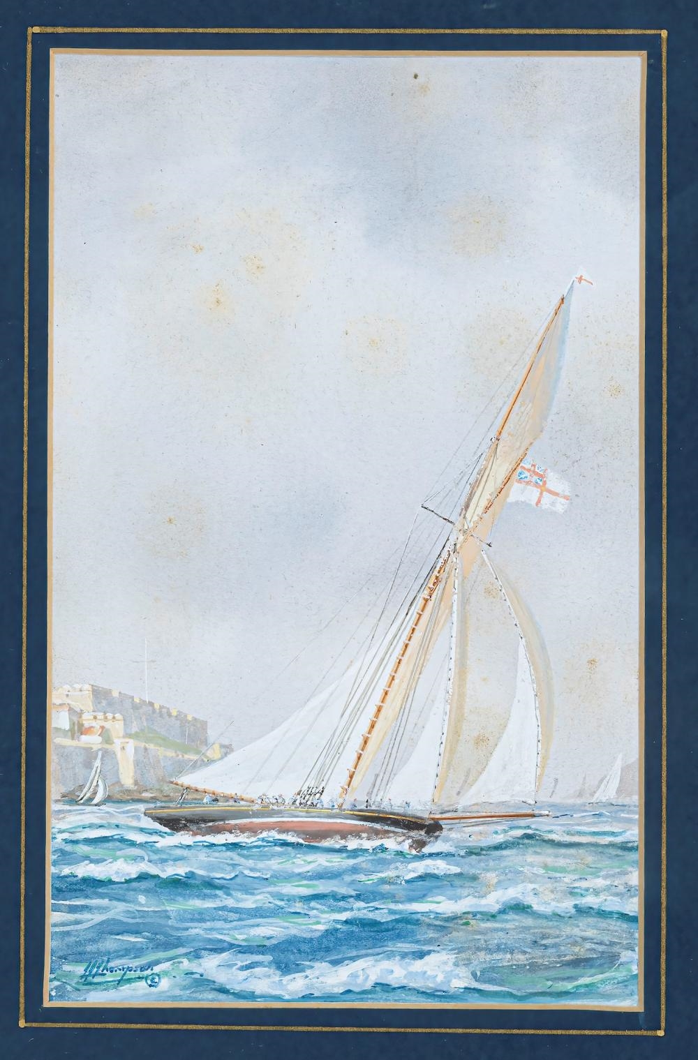 Tim Franklin Ross Thompson | Yacht flying the white ensign off Castle ...