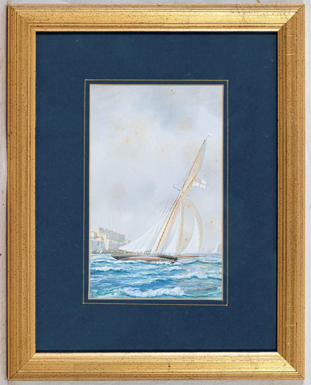 Tim Franklin Ross Thompson | Yacht flying the white ensign off Castle ...