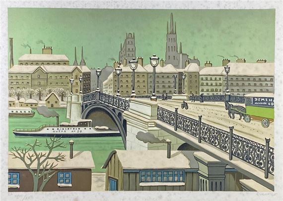 Andre Duranton | - Snow-covered bridge | MutualArt