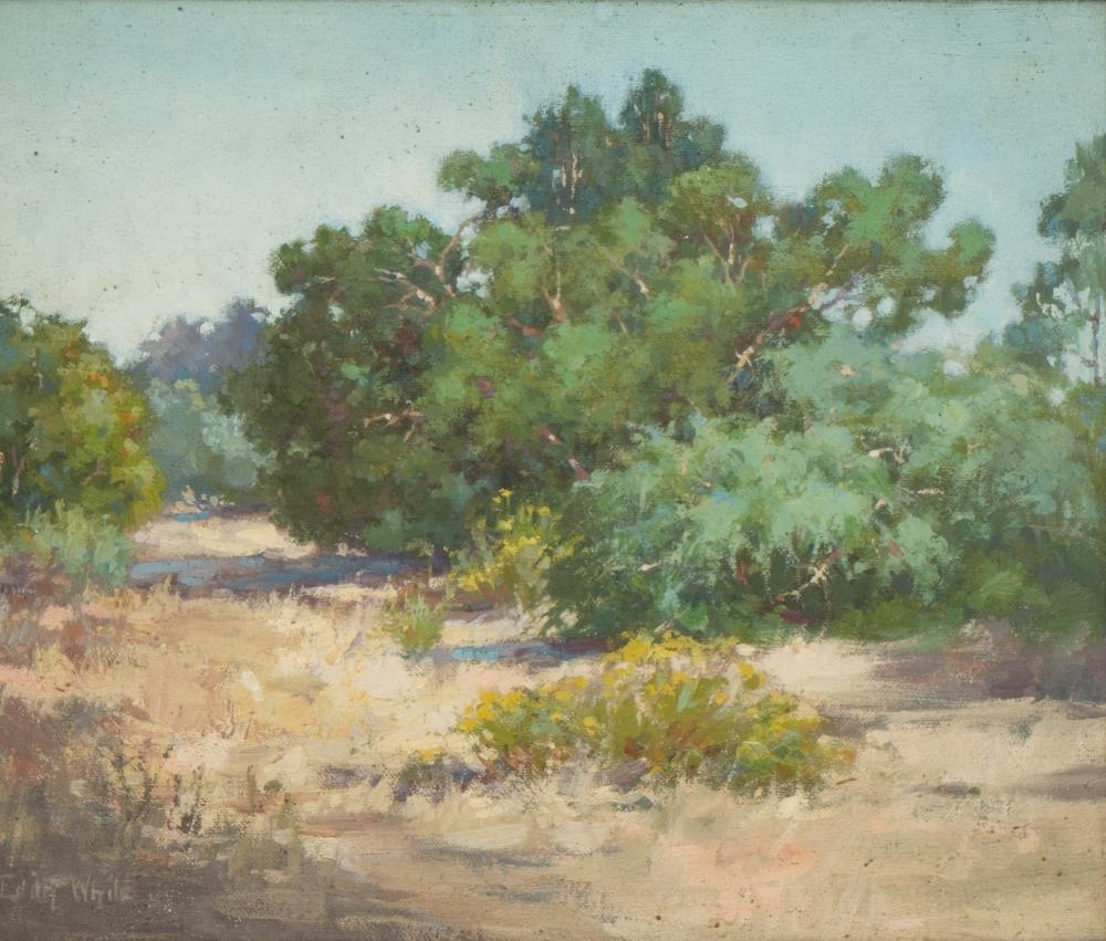 Edith White | A basket of roses suspended from a chair | MutualArt