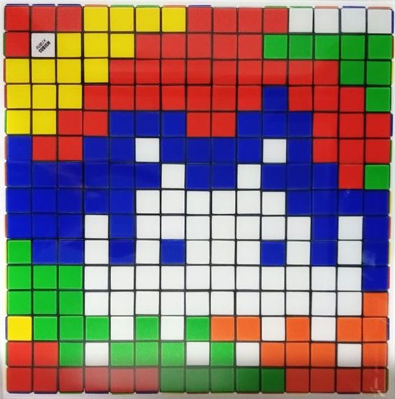 Space Invader | Rubik Camouflage Diasec-mounted giclée print on ...