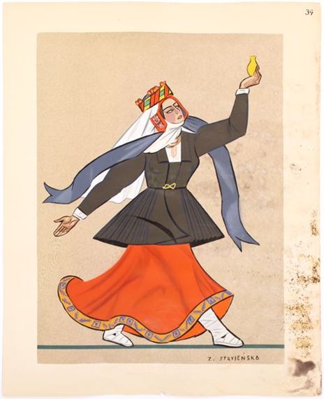 Zofia Stryjeńska | Polish peasant costumes (1939) | MutualArt