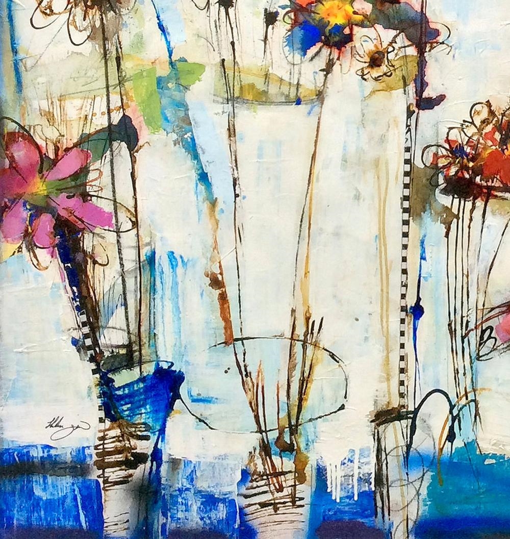 Helen Zarin | Helen Zarin Original Painting Abstract Flowers 52 x 52 ...
