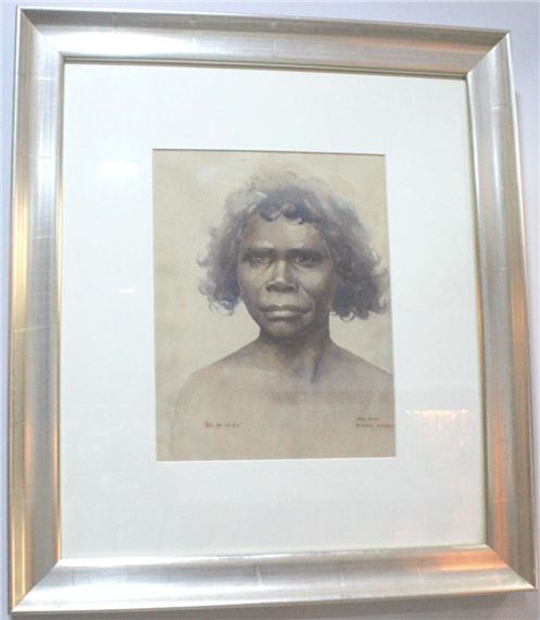 B. E. Minns | Australian Watercolour of an Aboriginal Woman signed B.E ...