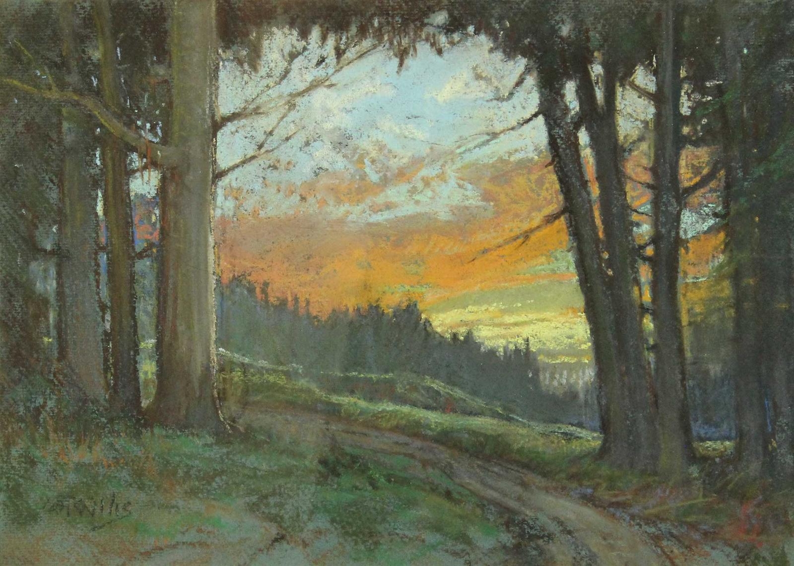 Walter Gilbert Wiles | Winding Roadway with Figure and Gum Trees ...