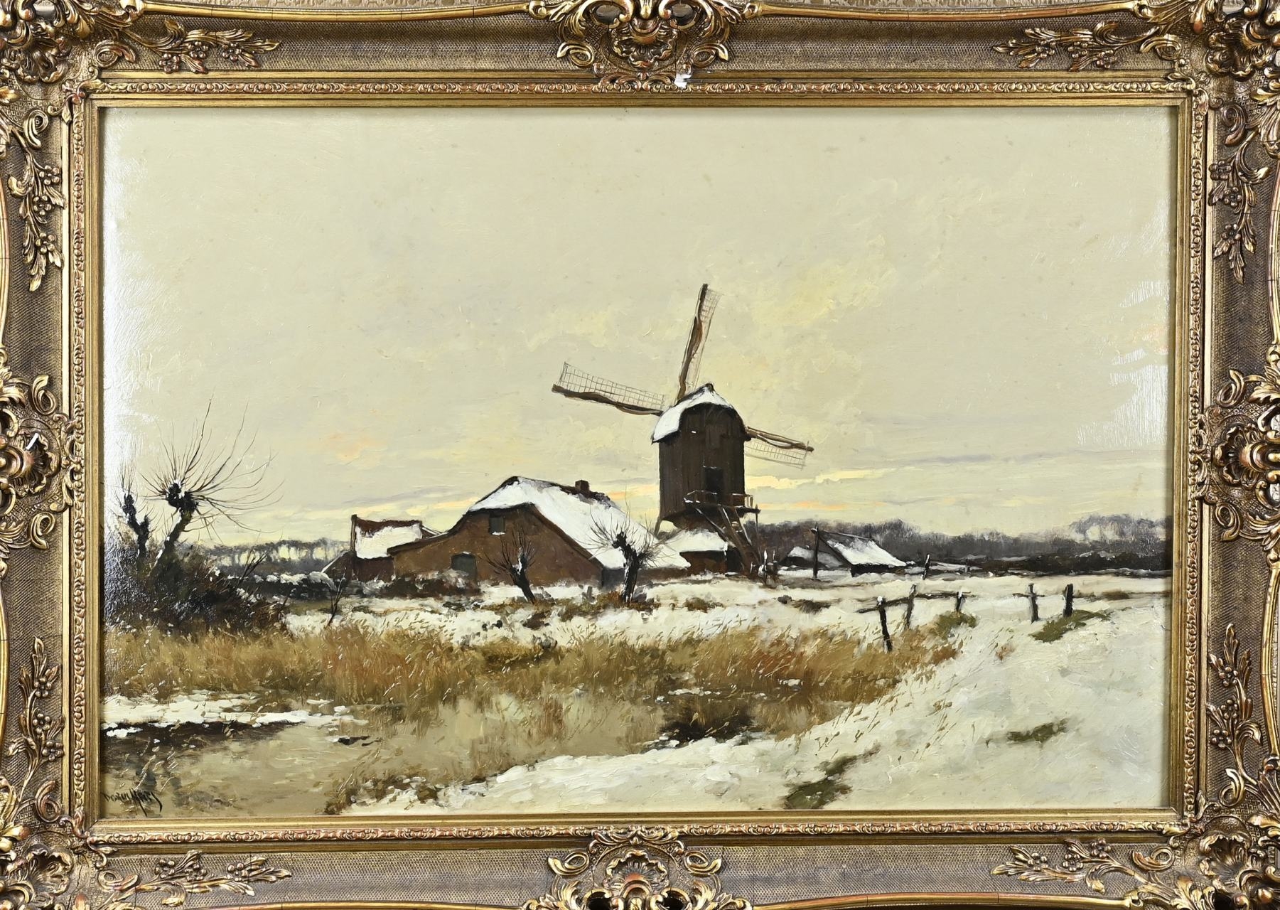 Dorus Arts | Dorus Arts. 1901 - 1961. Hollands besneeuwd landschap met ...