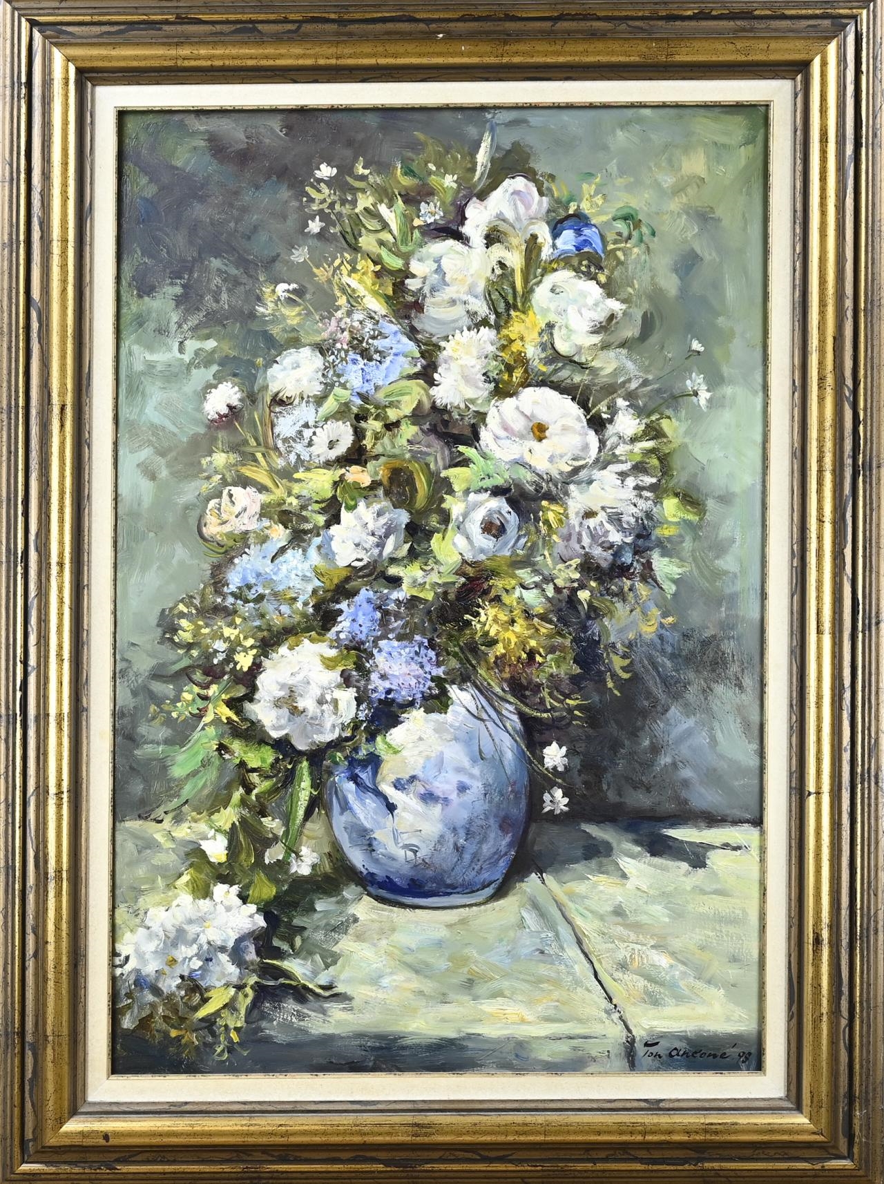 Ton Anconé | Ton Anconé. 1919 - 1987 Oldenzaal. Vaas met bloemen ...