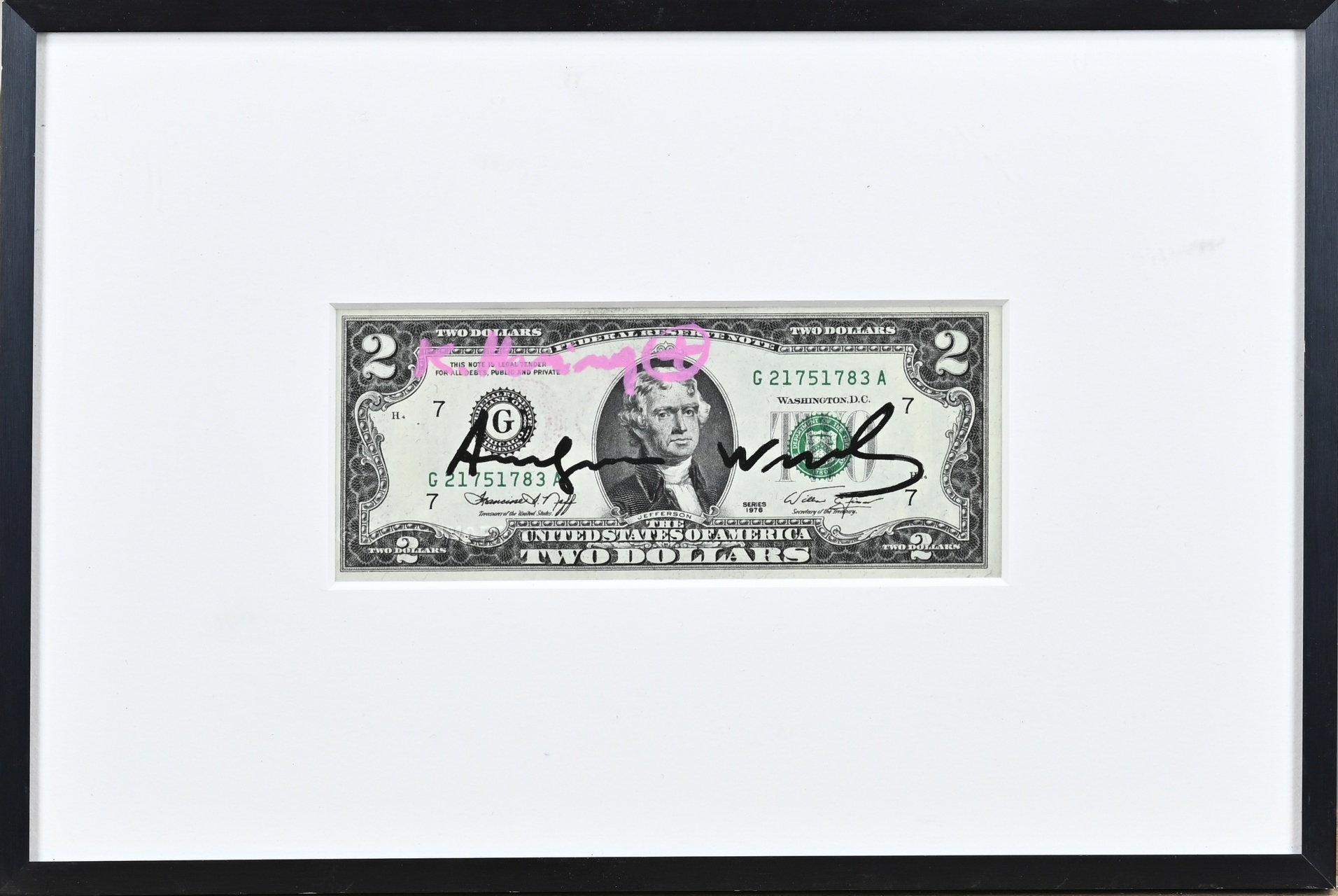 Andy Warhol | Two Dollar Biljet. Andy Warhol. Met certificaat nr ...