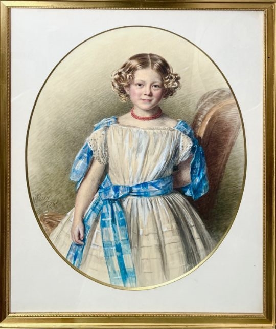 W. Percy | W PERCY, WATERCOLOUR OVAL PORTRAIT, 1869, PORTRAIT SIZE ...