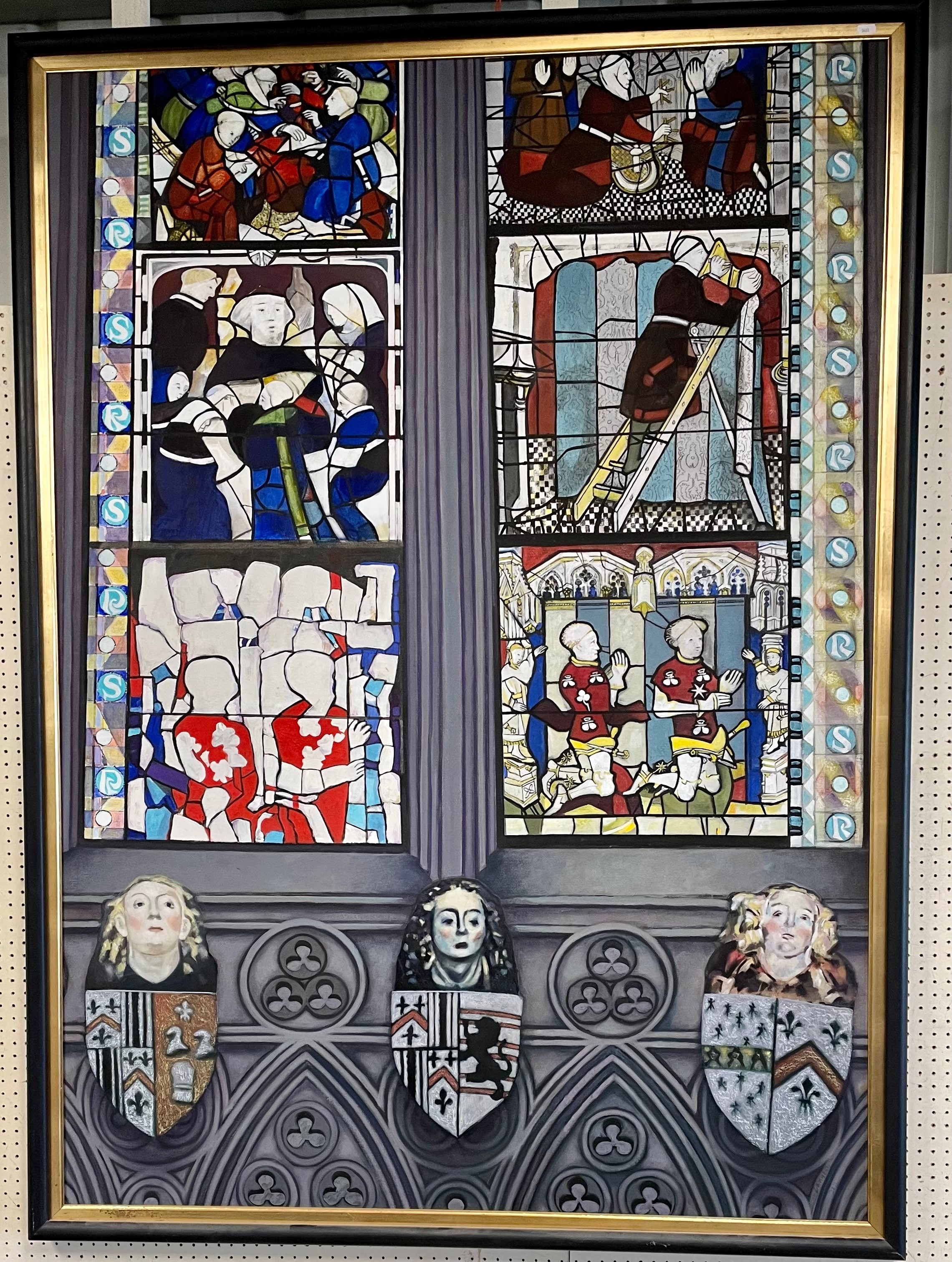 John Langton | A large John Langton framed oil on canvas of a church ...