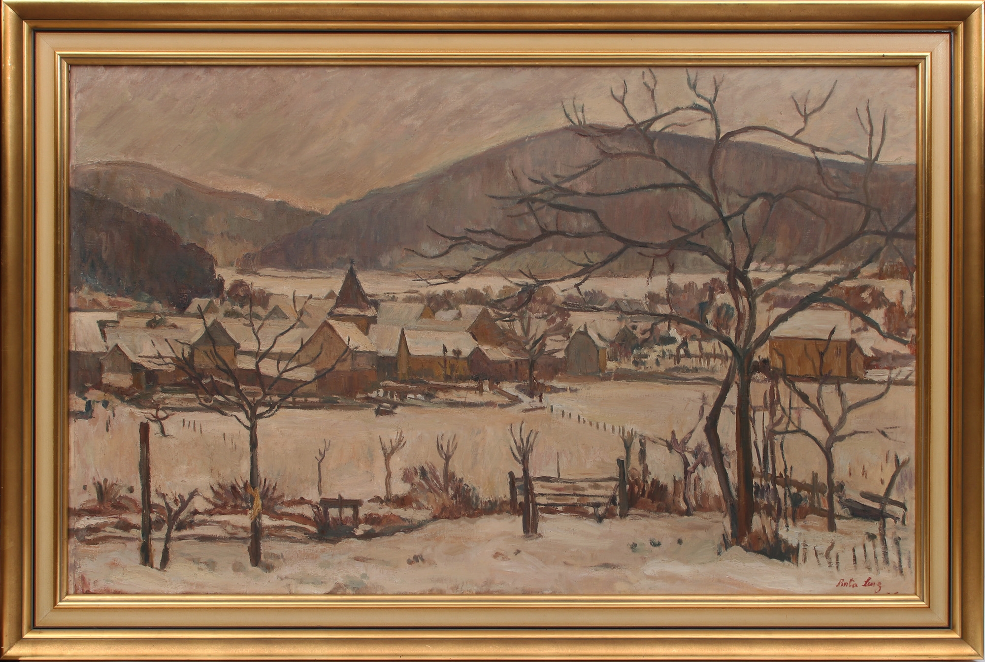 Karl Lenz | Winterliches Dorf im Mittelgebirge | MutualArt