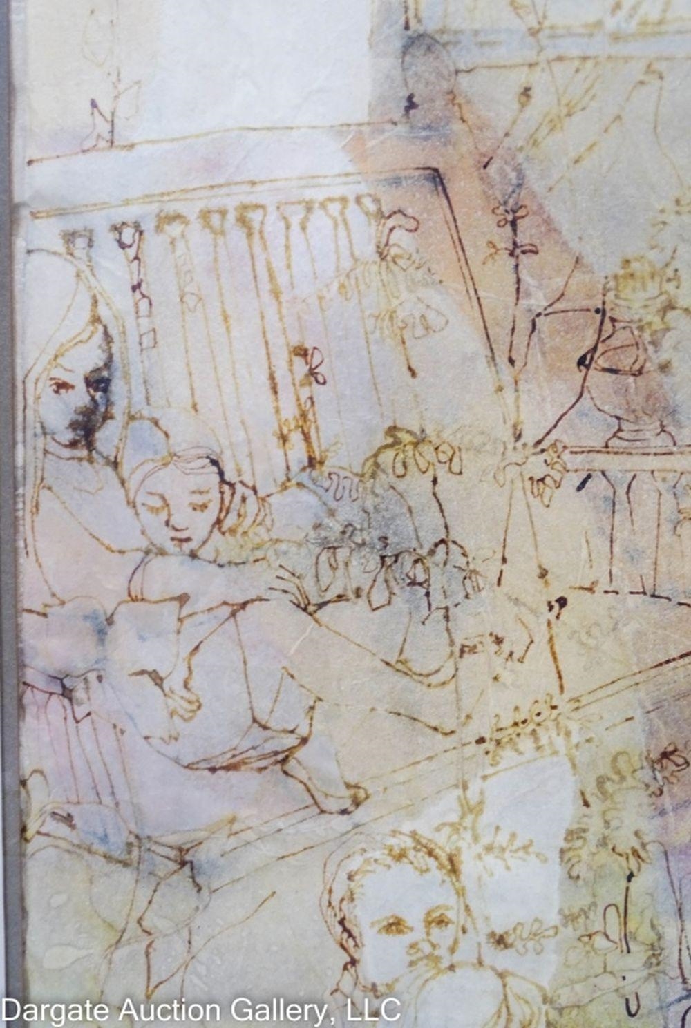 Dona Groer | 20th Century) / Drawing on rice paper is layered over a ...
