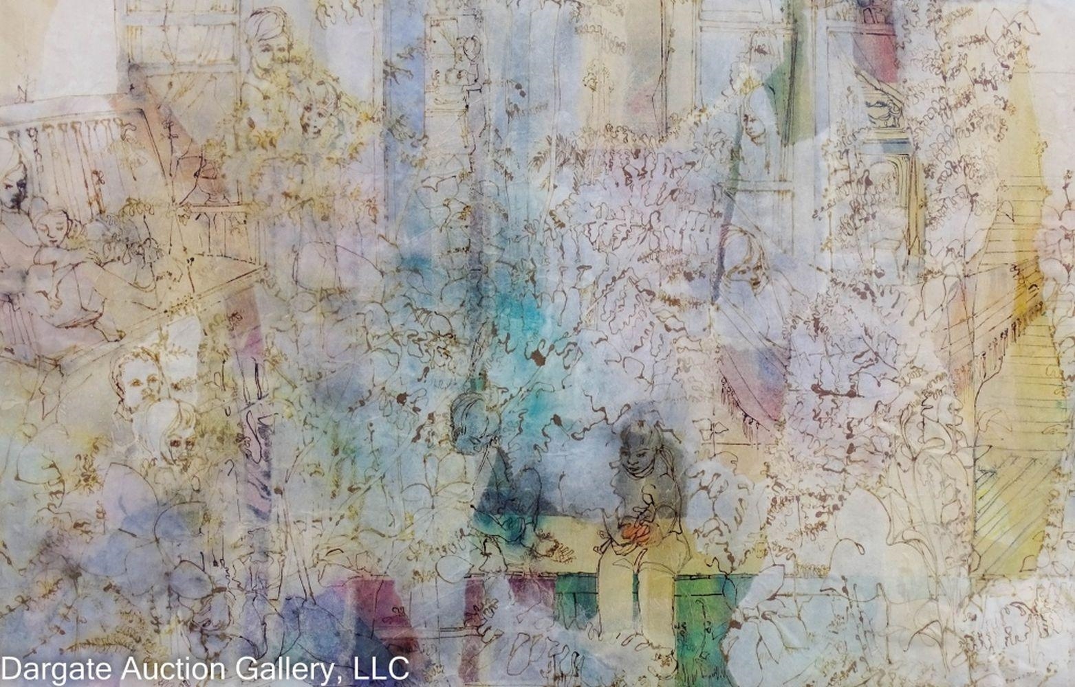 Dona Groer | 20th Century) / Drawing on rice paper is layered over a ...