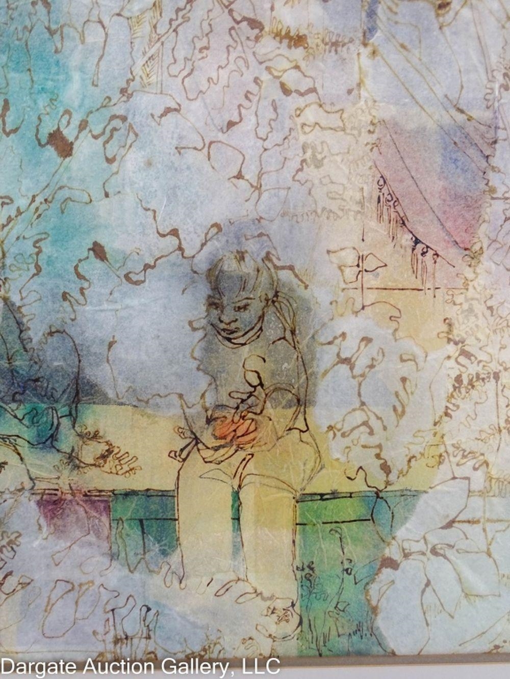 Dona Groer | 20th Century) / Drawing on rice paper is layered over a ...