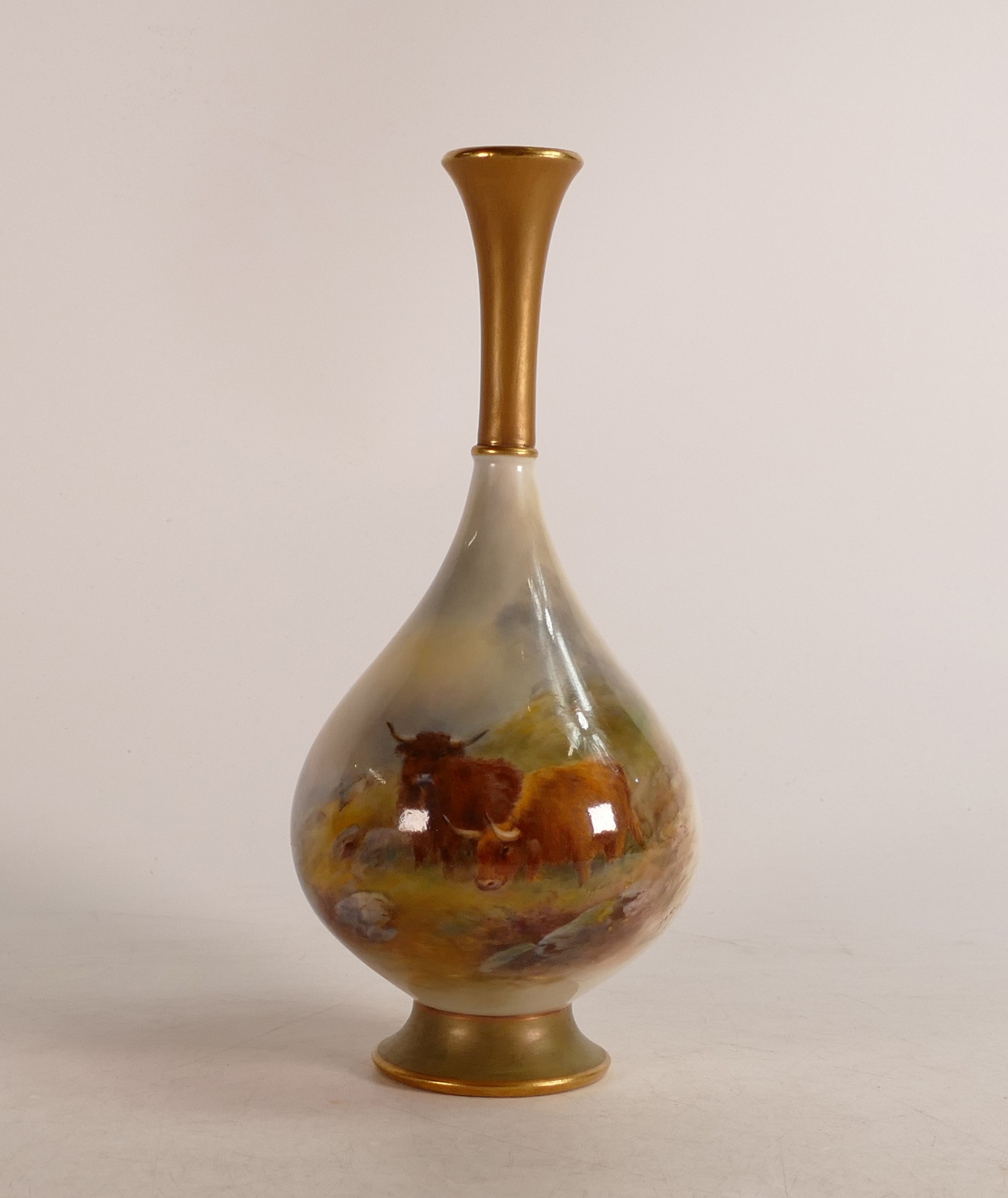 Harry Stinton | Royal Worcester hand painted bottle vase. Painted with ...