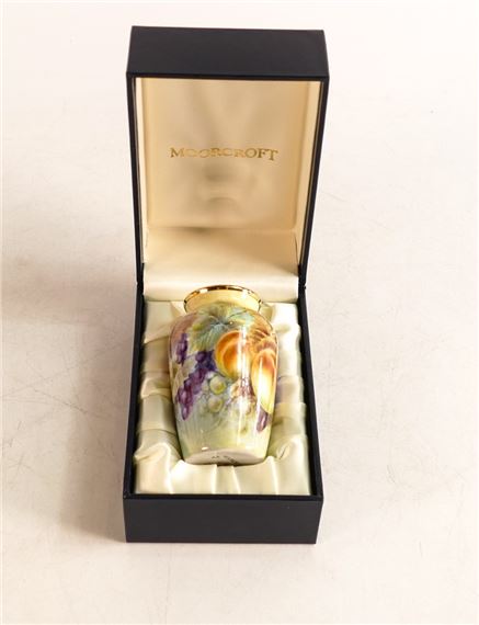 William Moorcroft | Moorcroft enamel fruit vase by Nigel Creed. Boxed ...
