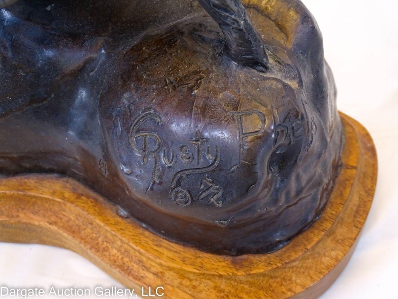 Rusty Phelps | b. 1936) Circa 1972 / Bronze sculpture of a buck and doe ...