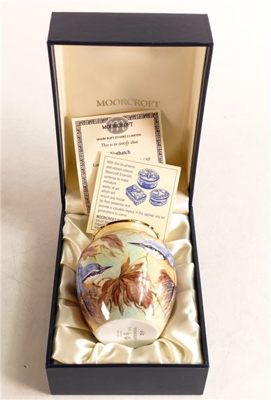 William Moorcroft | Moorcroft enamel Nuthatch vase by Nigel Creed ...