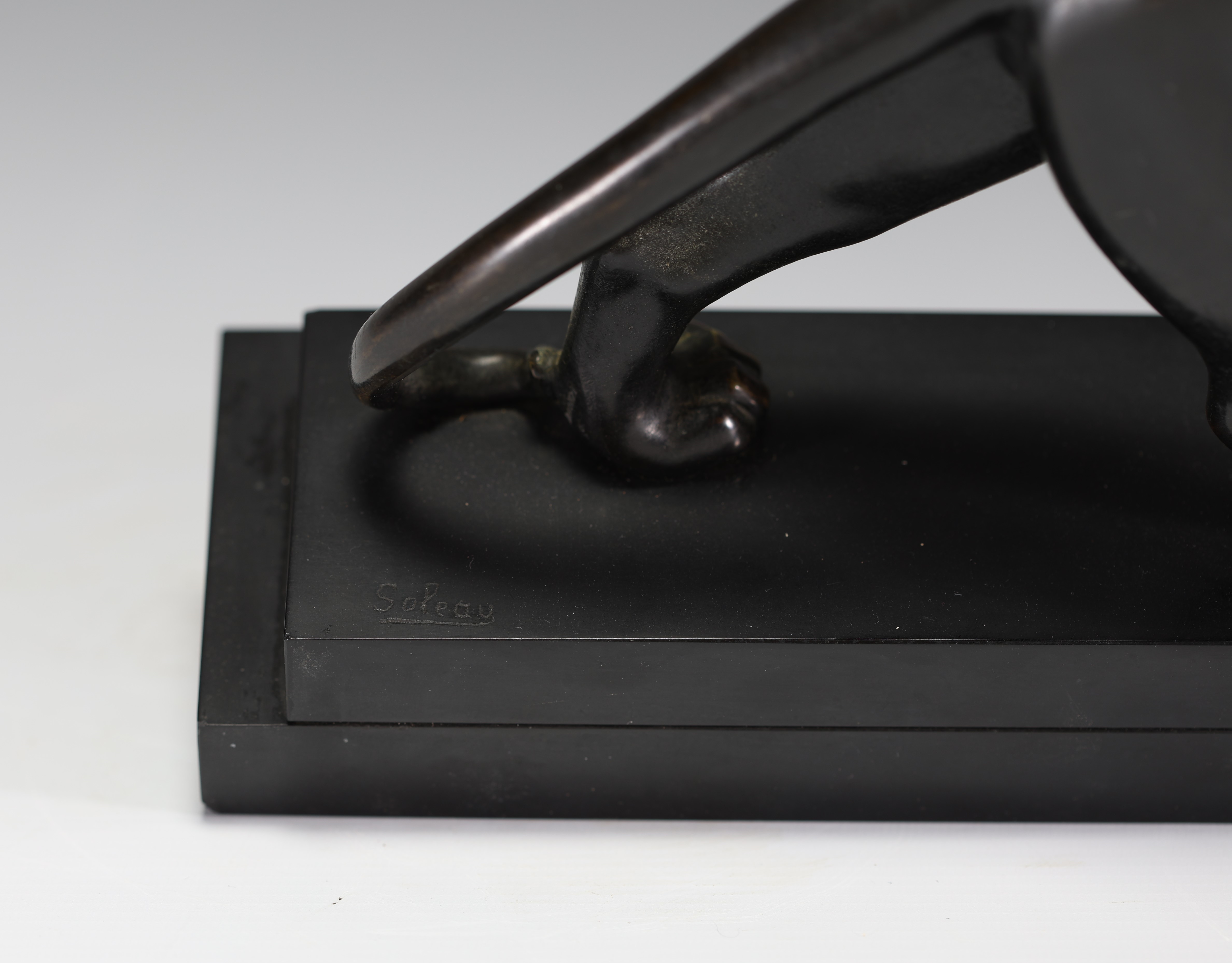 A. Soleau | A. SOLEAU (XXth) Panthère Sculpture in bronze with black ...