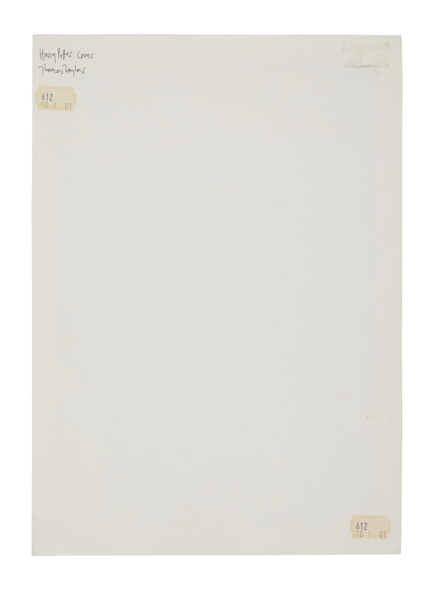 Thomas Taylor | The original cover art for Harry Potter and the ...