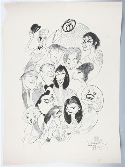 Al Hirschfeld | 2PC. AL HIRSCHFELD HOLLYWOOD CARICATURE LITHOGRAPH ...