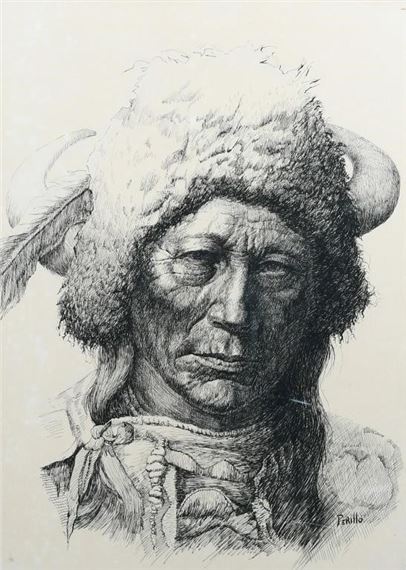 Greg Perillo | GREGORY PERILLO BLACKFOOT CHIEF DRAWING | MutualArt